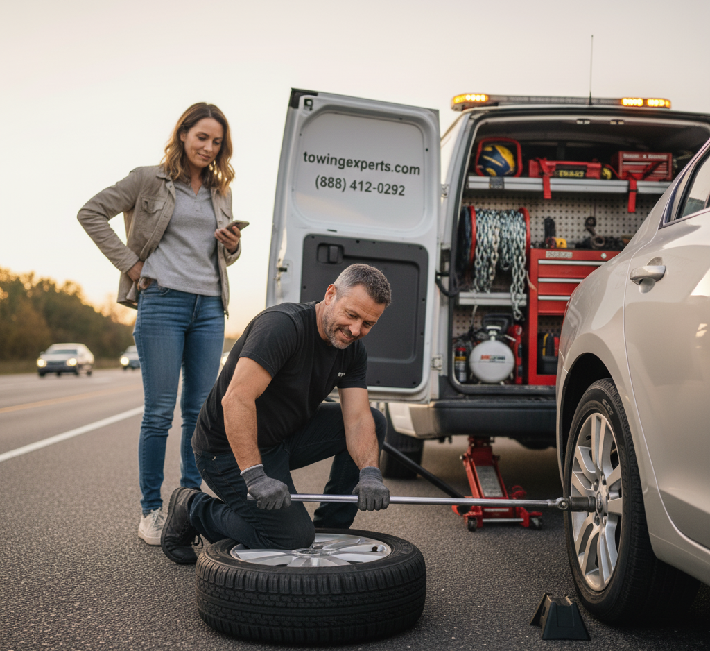 Tire Change Service - Towing Experts